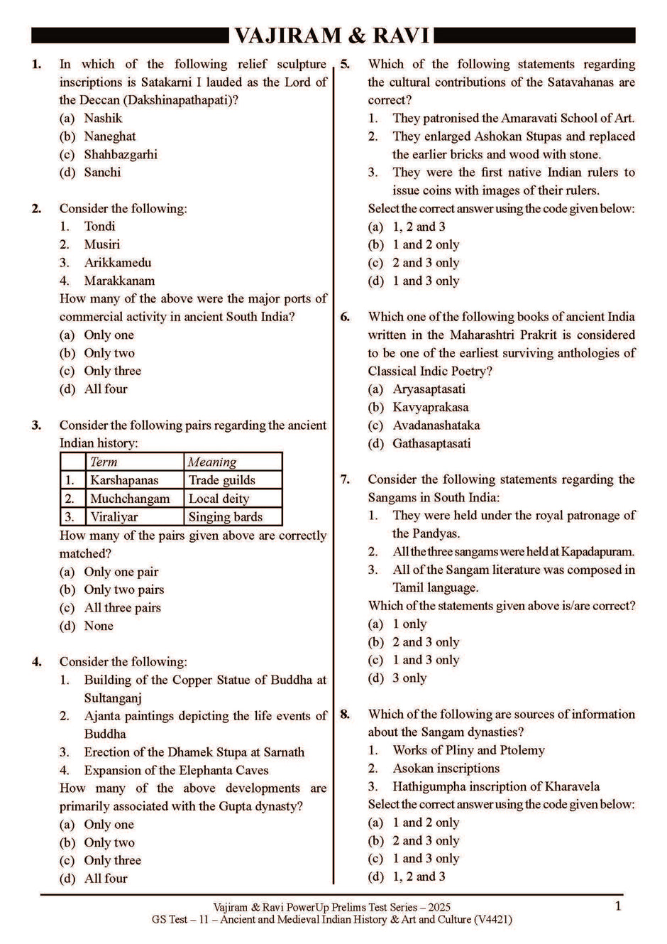 Vajiram & Ravi UPSC Test Series 2025 – Book and Notes